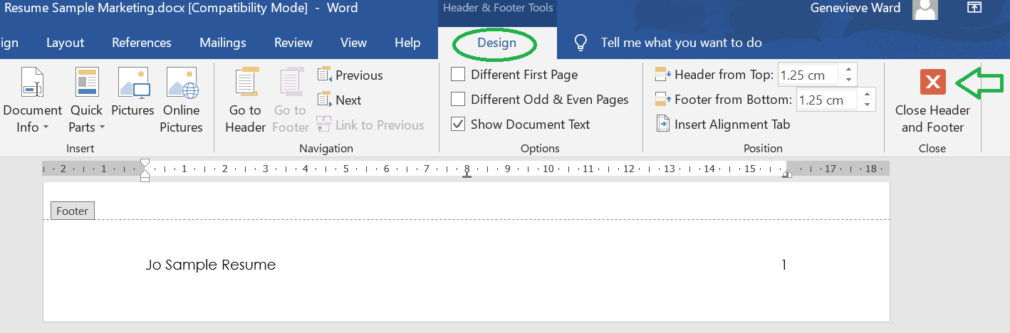 How To Put a Footer Into Your Resume – The Good Life Careers